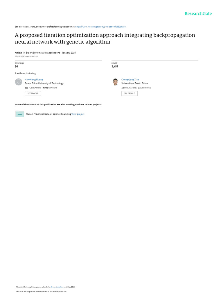 A Proposed Iteration Optimization Approach Integrating Backpropagation ... A Proposed Iteration Optimization Approach Integrating Backpropagation ...