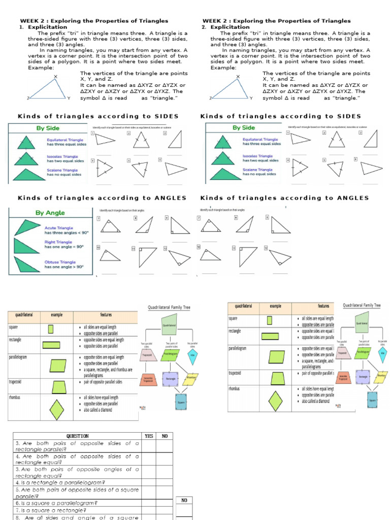 Triangles Acc. to Sides and Angles Ws | PDF