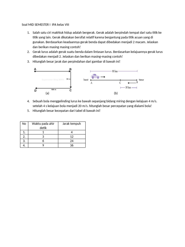 Soal MID Ipa Kelas VIII | PDF