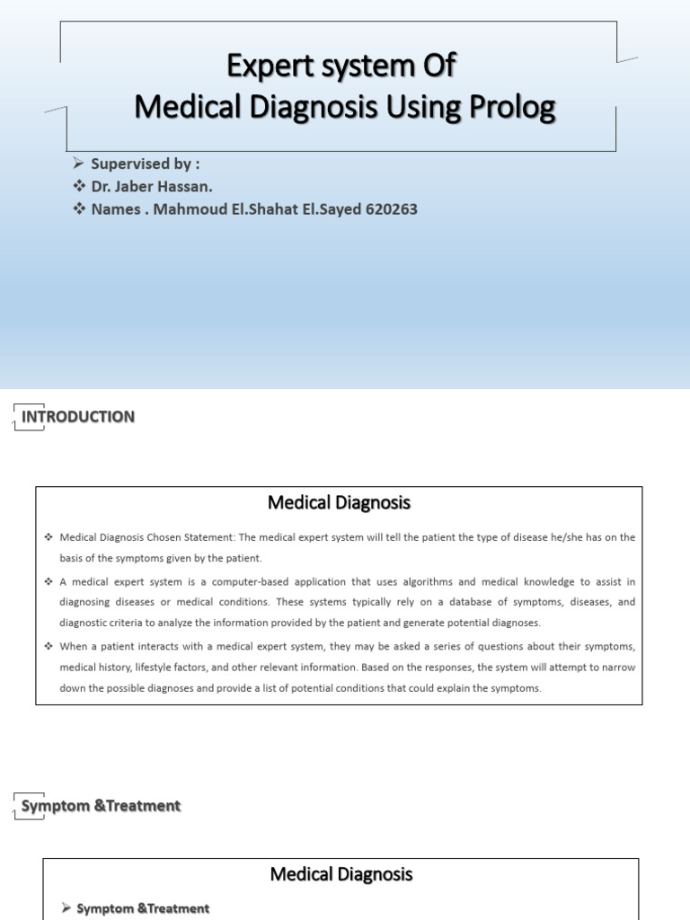 Expert System of Medical Diagnosis Using Prolog | PDF