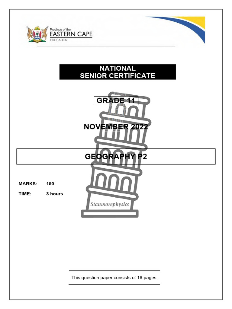 EC Geography Grade 11 November 2022 P2 and Memo | PDF