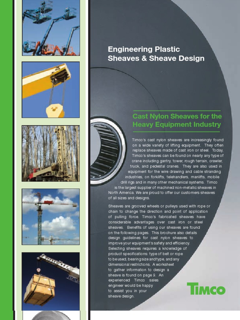 Timco Sheave Design | PDF | Bearing (Mechanical) | Rope