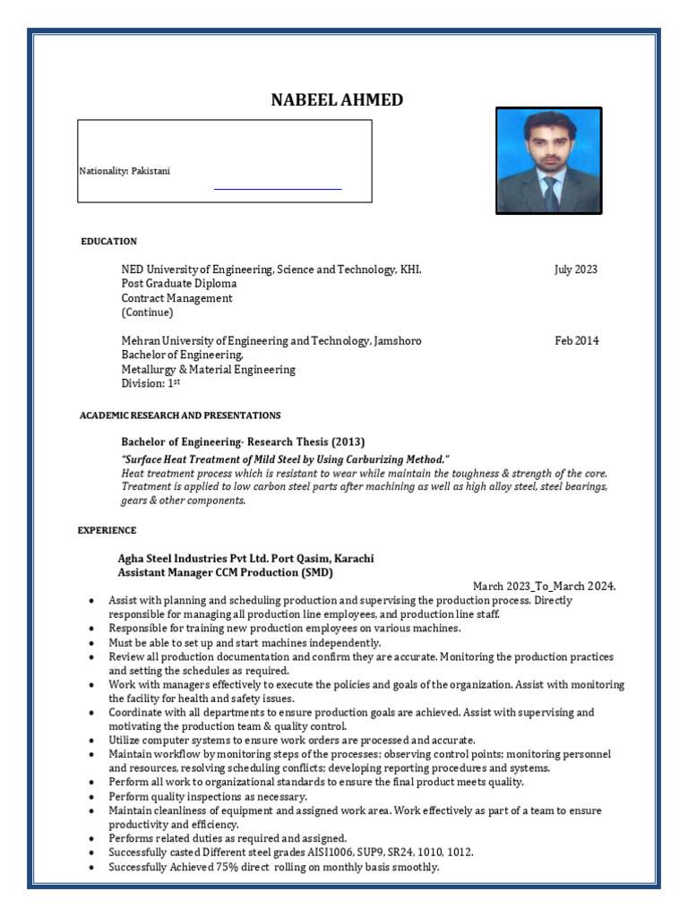 Nabeel Ahmed CV | PDF