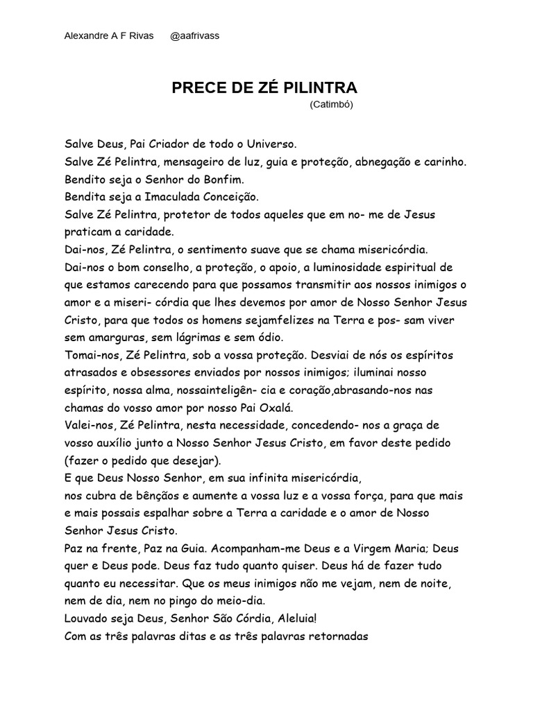 Prece de Zé Pilintra | PDF