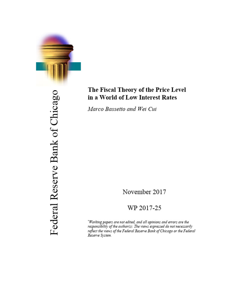 The Fiscal Theory of The Price Level | PDF