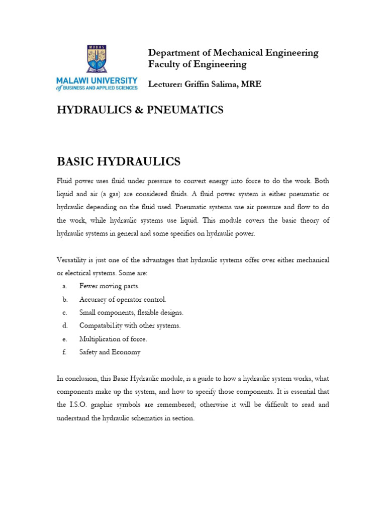 Basic hydraulics | PDF