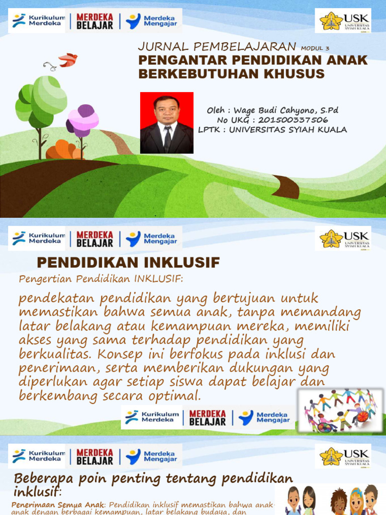 MODUL 3 Pengantar Pendidikan Anak Berkebutuhan Khusus. Wage Budi Cahyono. No UKG 201500337506 | PDF