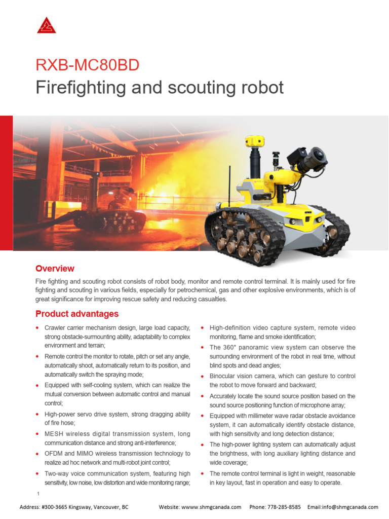 RXB - MC80BD Firefighting and Scouting Robot 1 | PDF