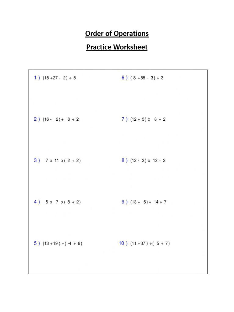 Order of Operations - 2 | PDF