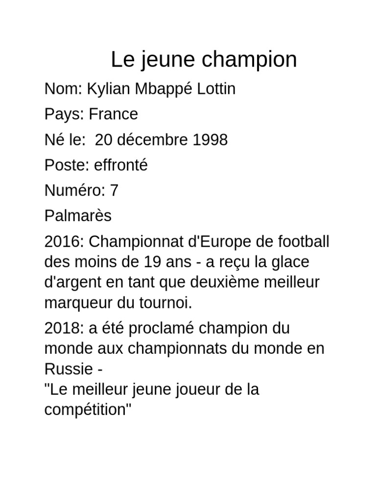 Kilian Mbappe | PDF