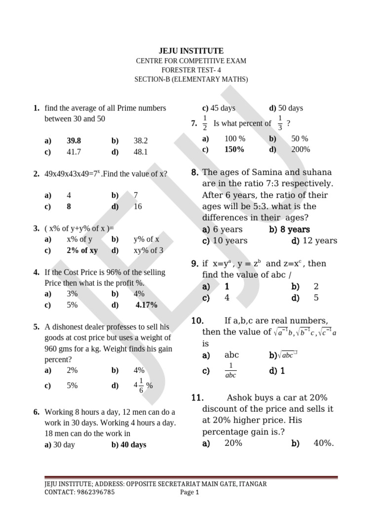 FOrester Math Solve | PDF