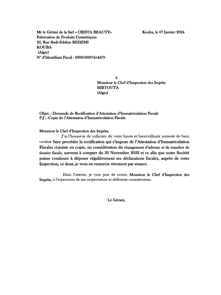 Rectification Nif Crista Beauty | PDF