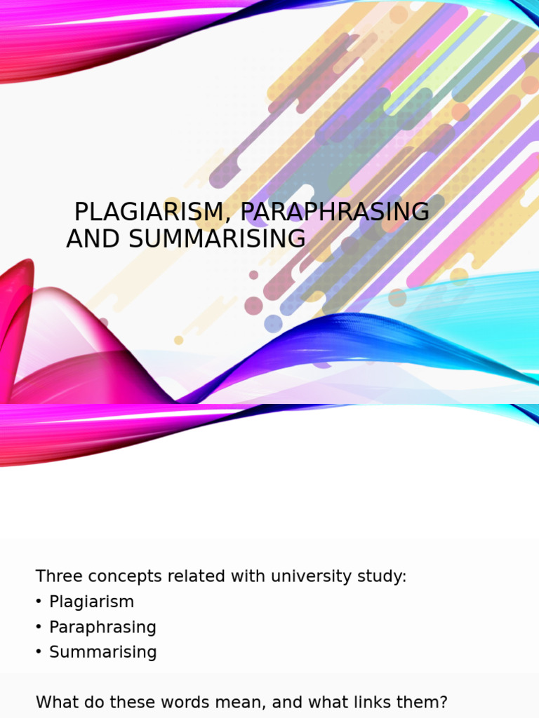 Chapter 5 Plagiarism Paraphrasing and Summarising (1) (1) | PDF