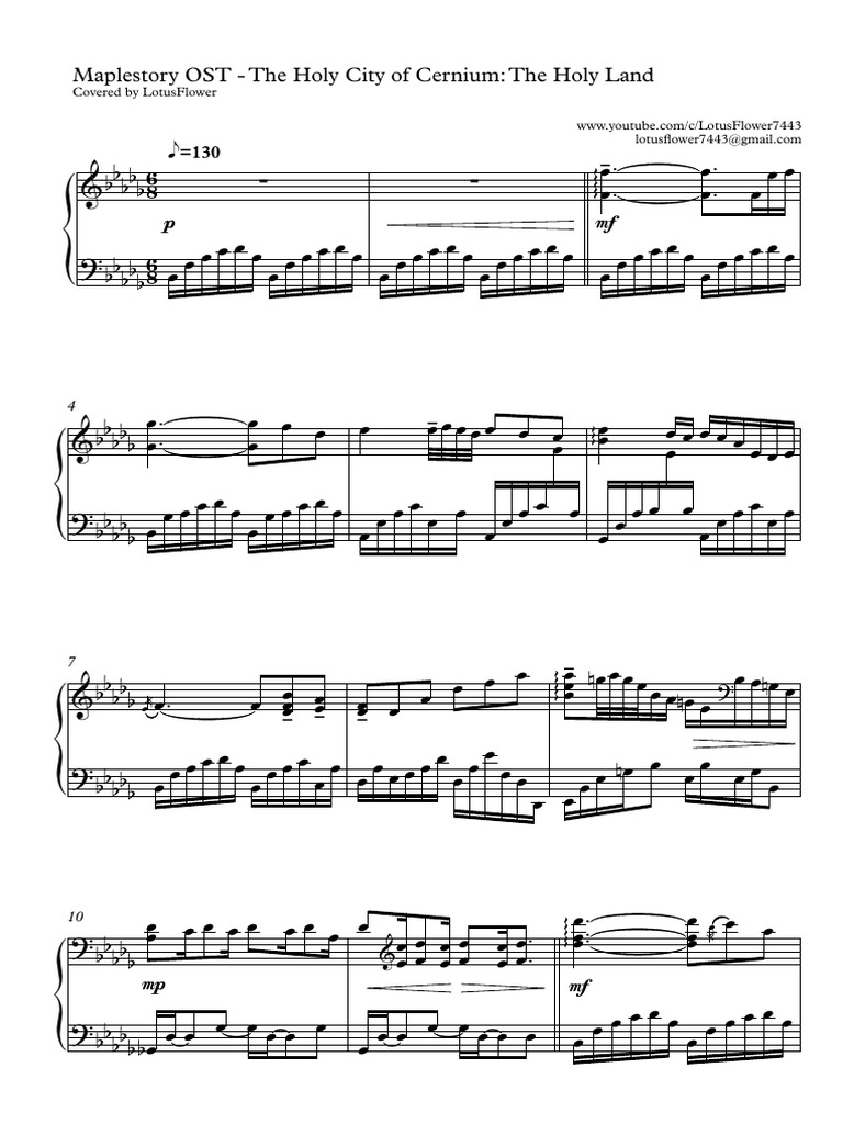 Maplestory OST - The Holy City of Cernium, The Holy Land | PDF