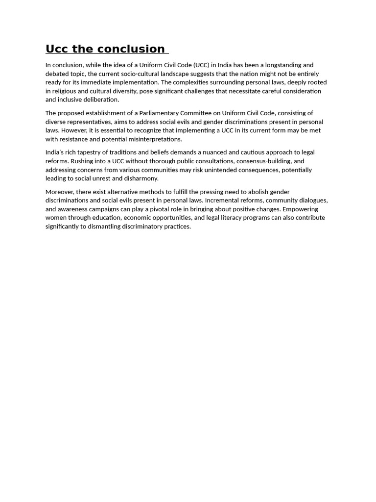 Ucc The Conclusion | PDF