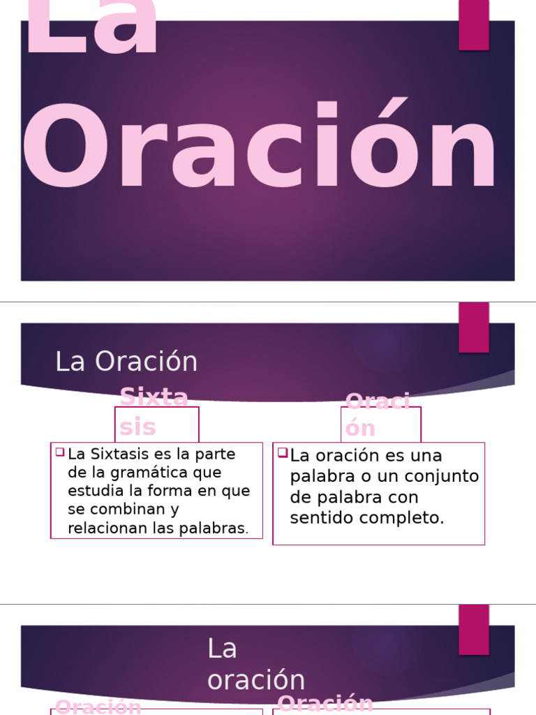 La Oración - Clases Sujeto y Predicado - Cada Uno Con Sus Clases | PDF