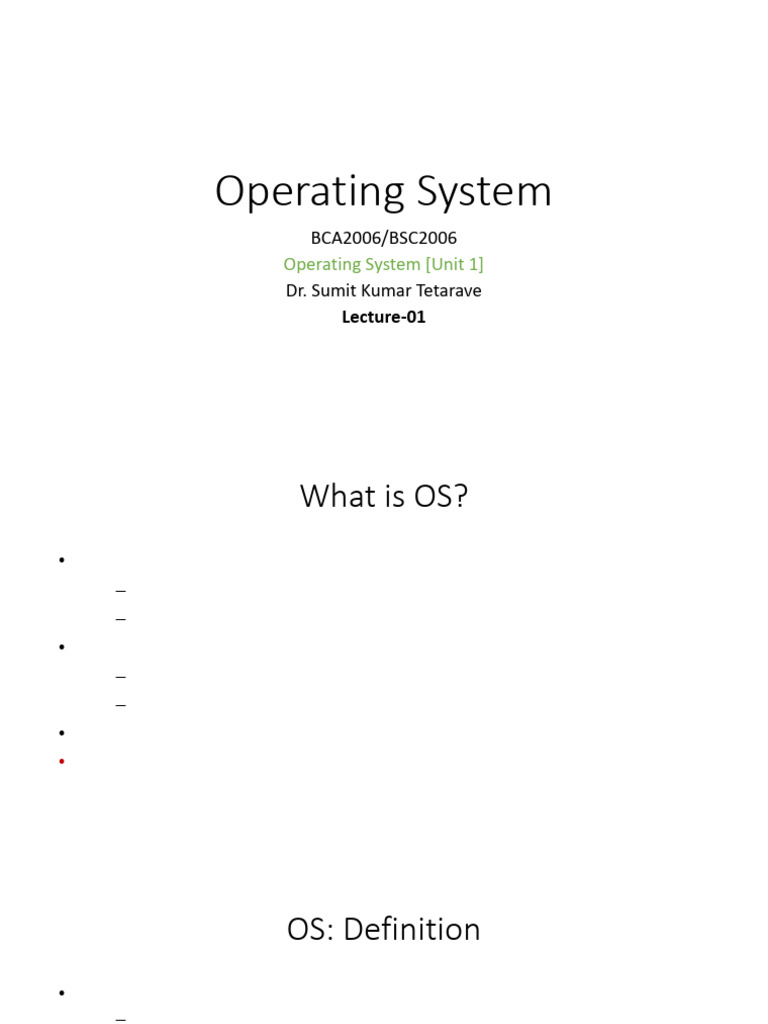 Lecture1 BCAnBSC2006 OS | PDF