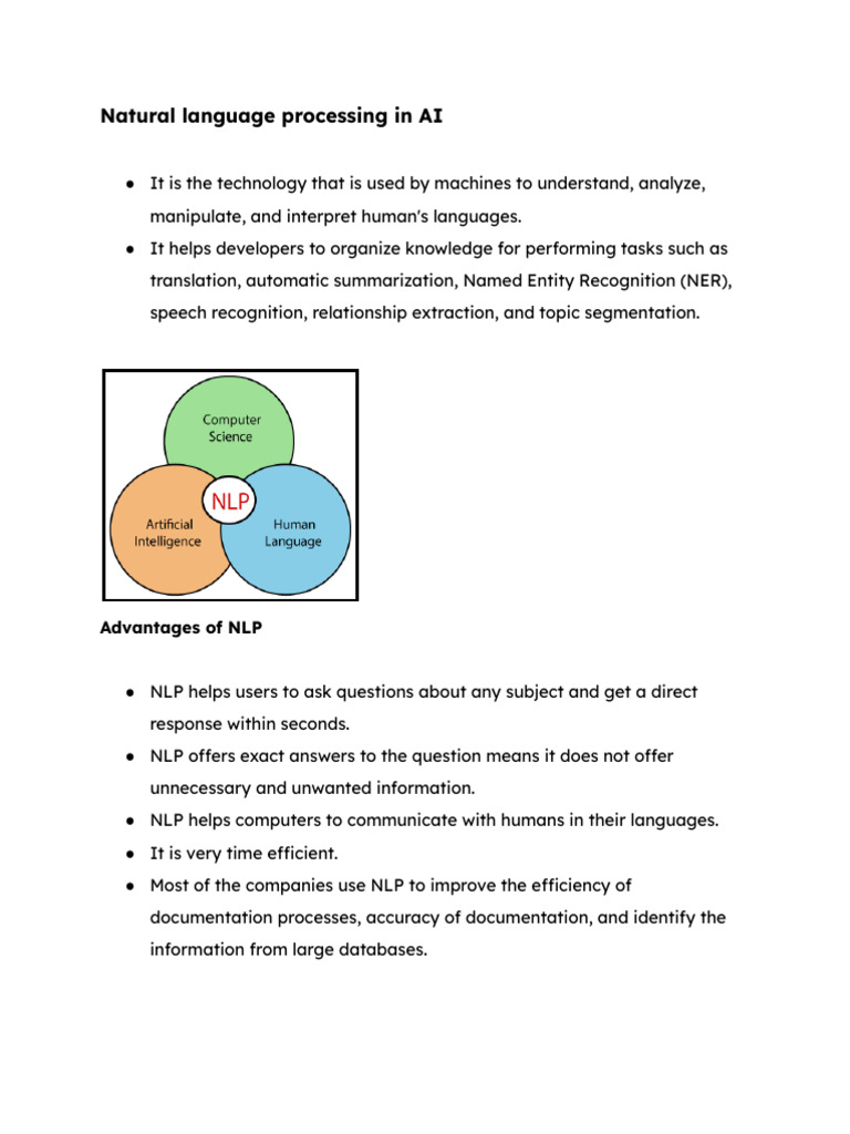 Natural Language Processing in AI | PDF