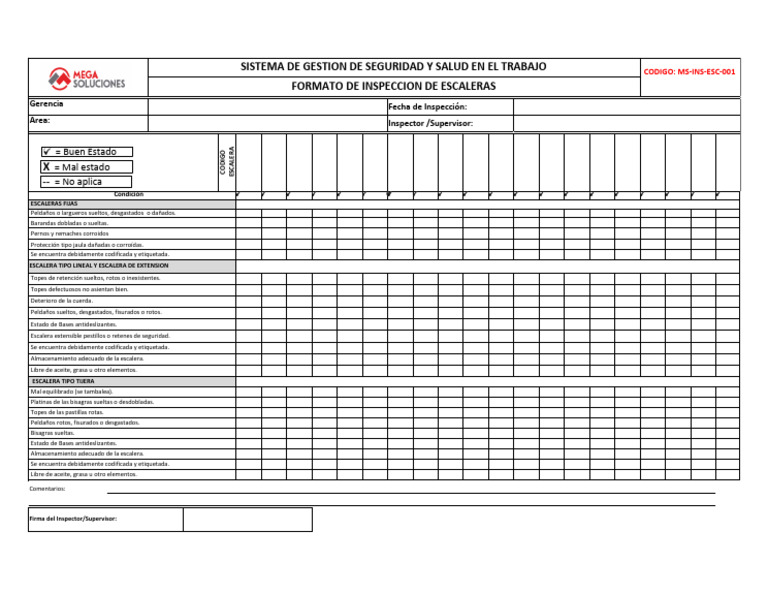 Check List Escaleras | PDF