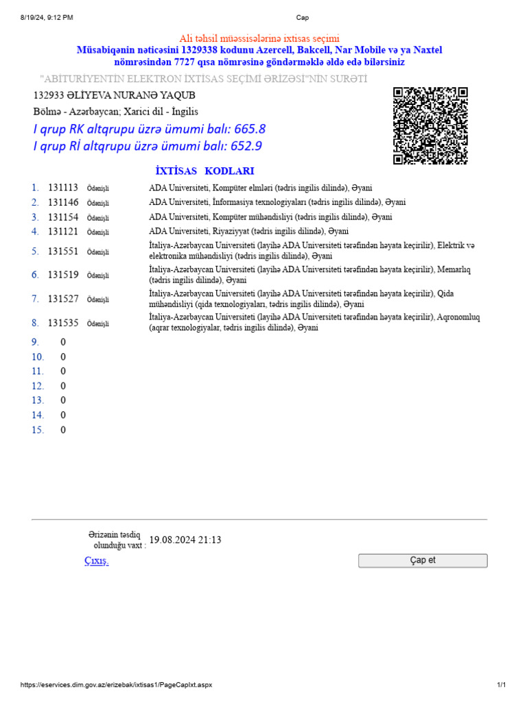 Ixtisas Secimi | PDF