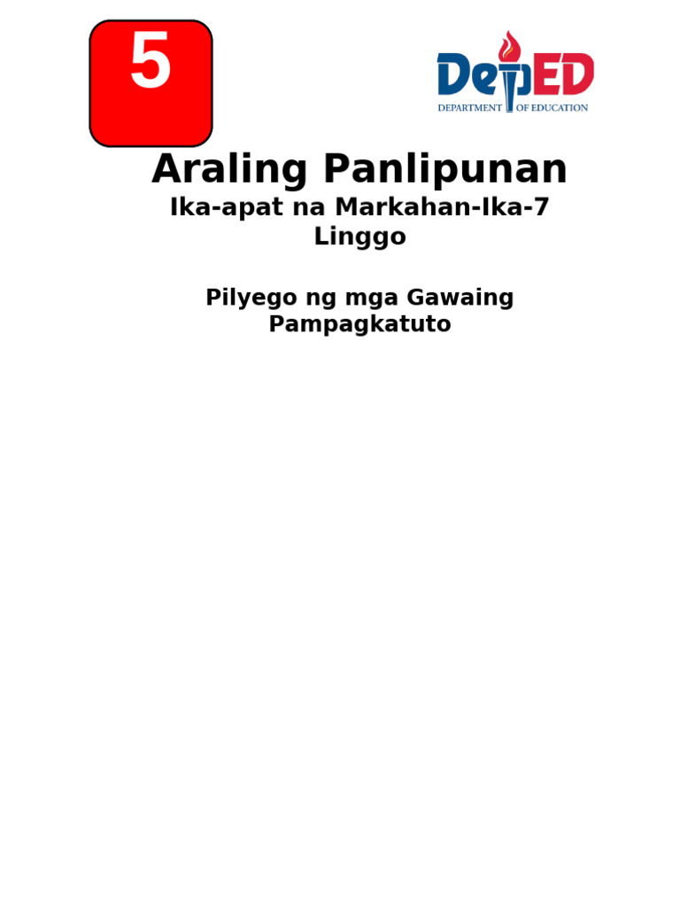 Q4 - AP5 - Week7 - Ang Partisipasyon NG Ibat Ibang Rehiyon at Sektor Sa ...