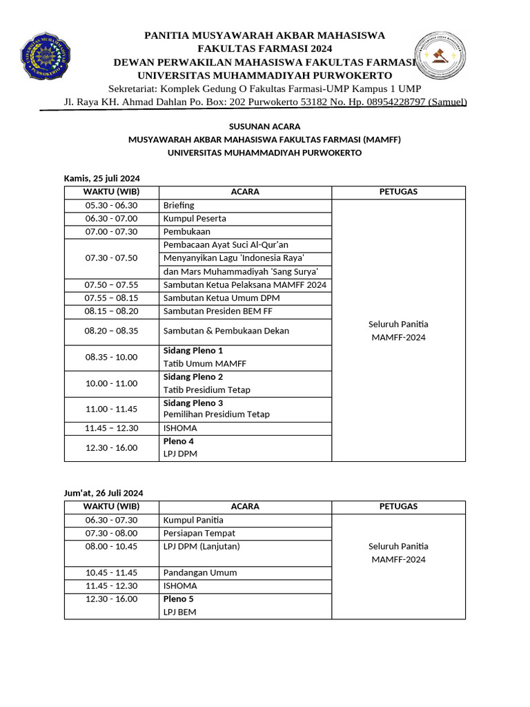 RD Acara Mamff 2024-1 | PDF