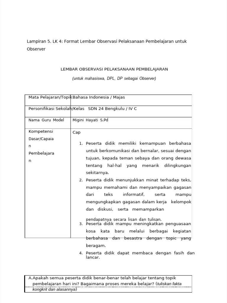 Contoh Lk4 | PDF