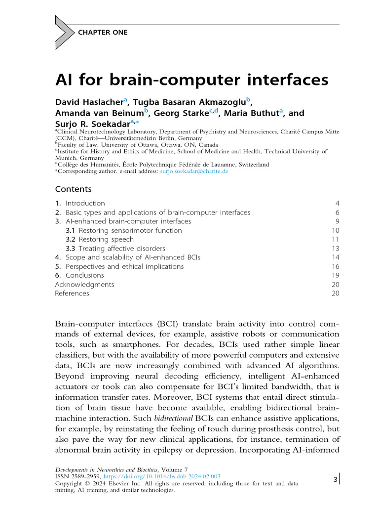 AI for brain-computer interfaces | PDF