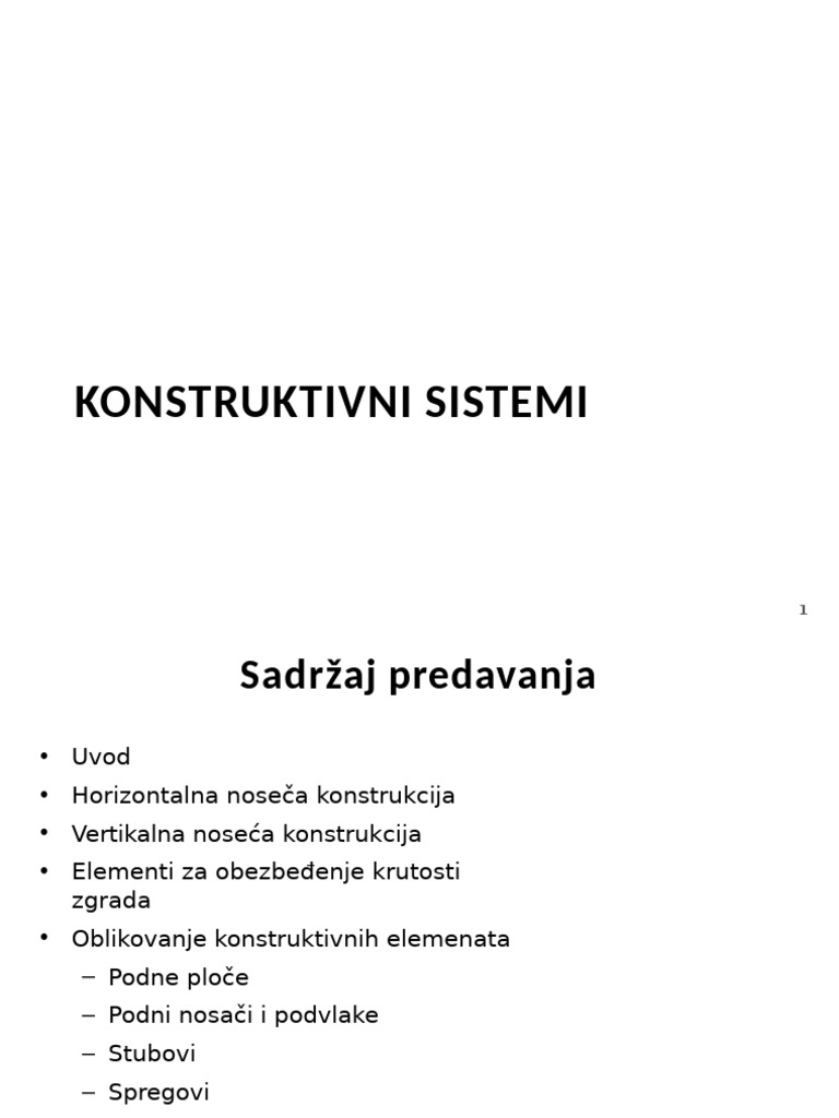 Konstruktivni Sistemi | PDF
