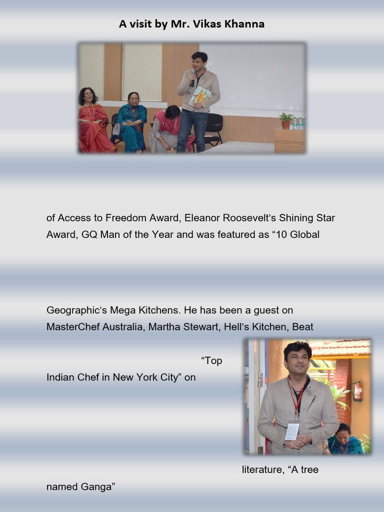 A Visit by MR Vikas Khanna Nov 17 1 | PDF