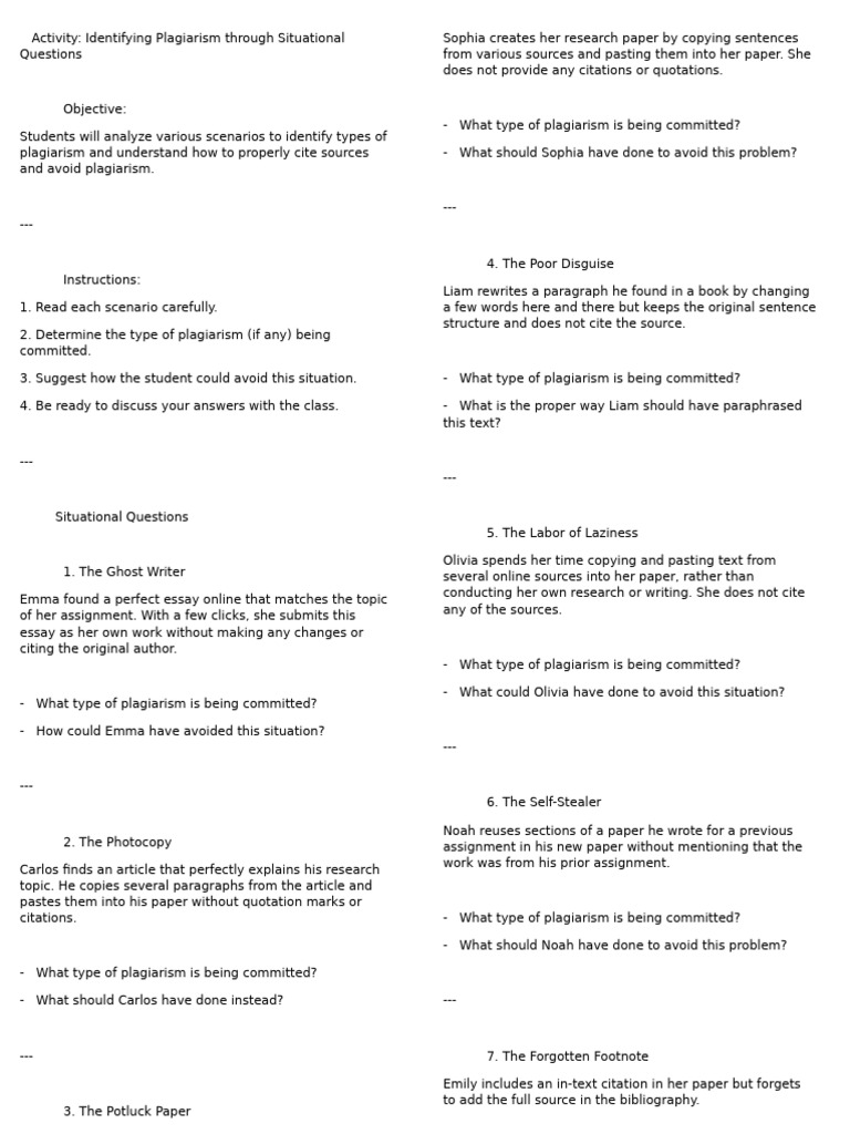 Activity - Plagiarism | PDF