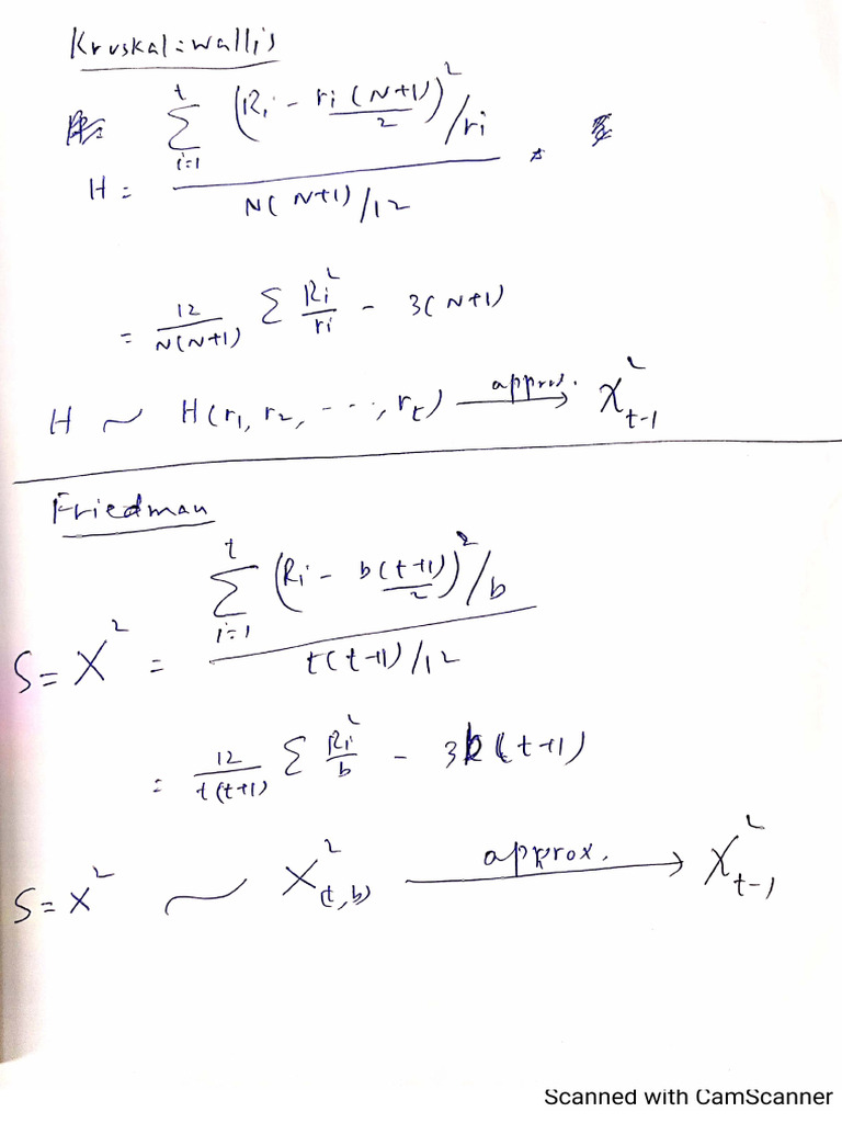 Kruskal&Friedman Precise Formulas | PDF