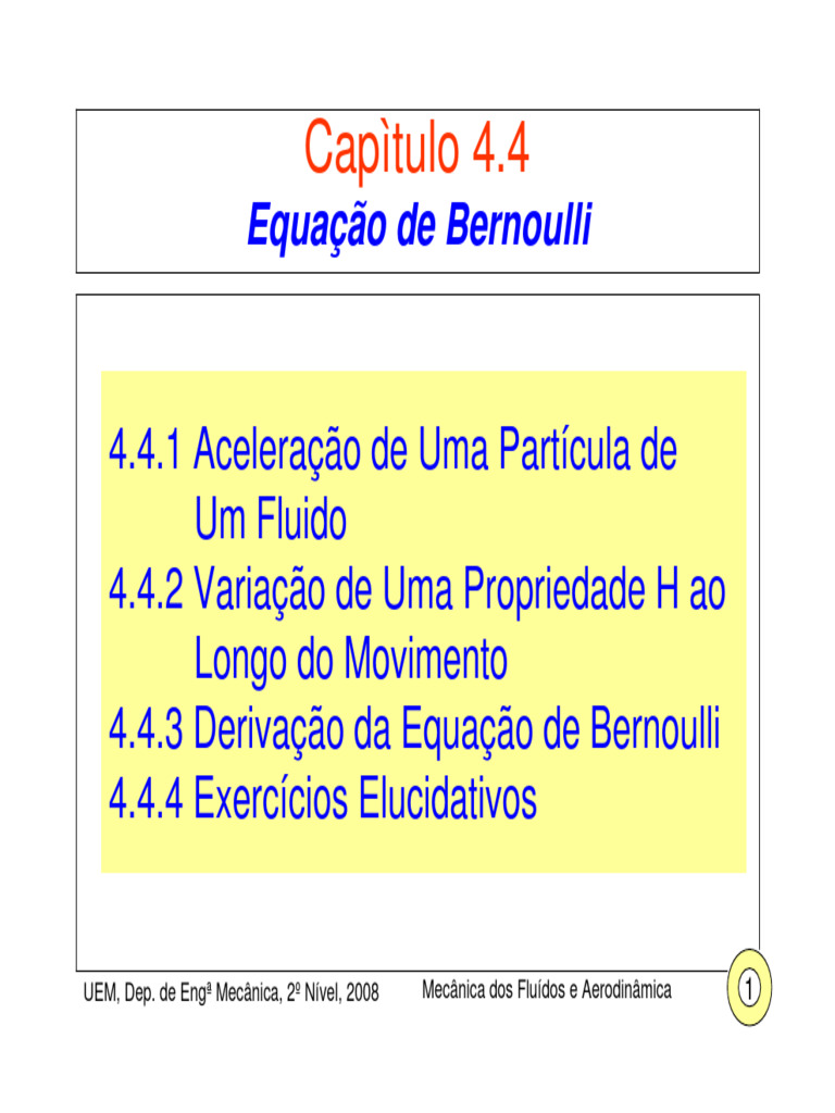 Cap4 4 Hidrod Bernoulli | PDF