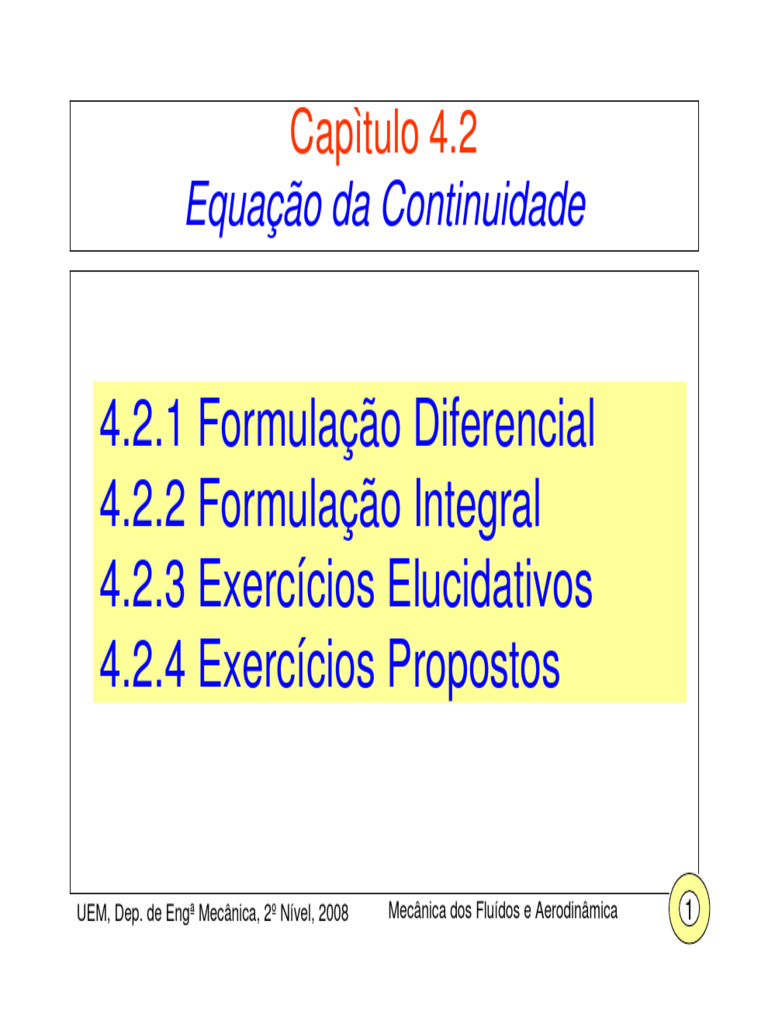 Cap4 2 Hidrod Continuidade | PDF