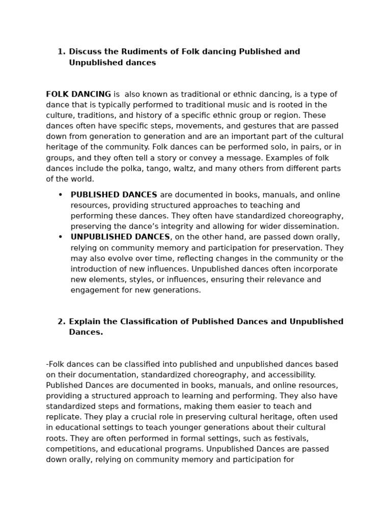 Rudiments of Folk Dance | PDF | Dances | Folk Music
