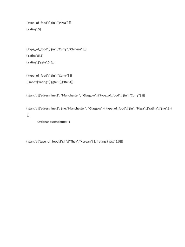 Ejercicios I MongodB | PDF