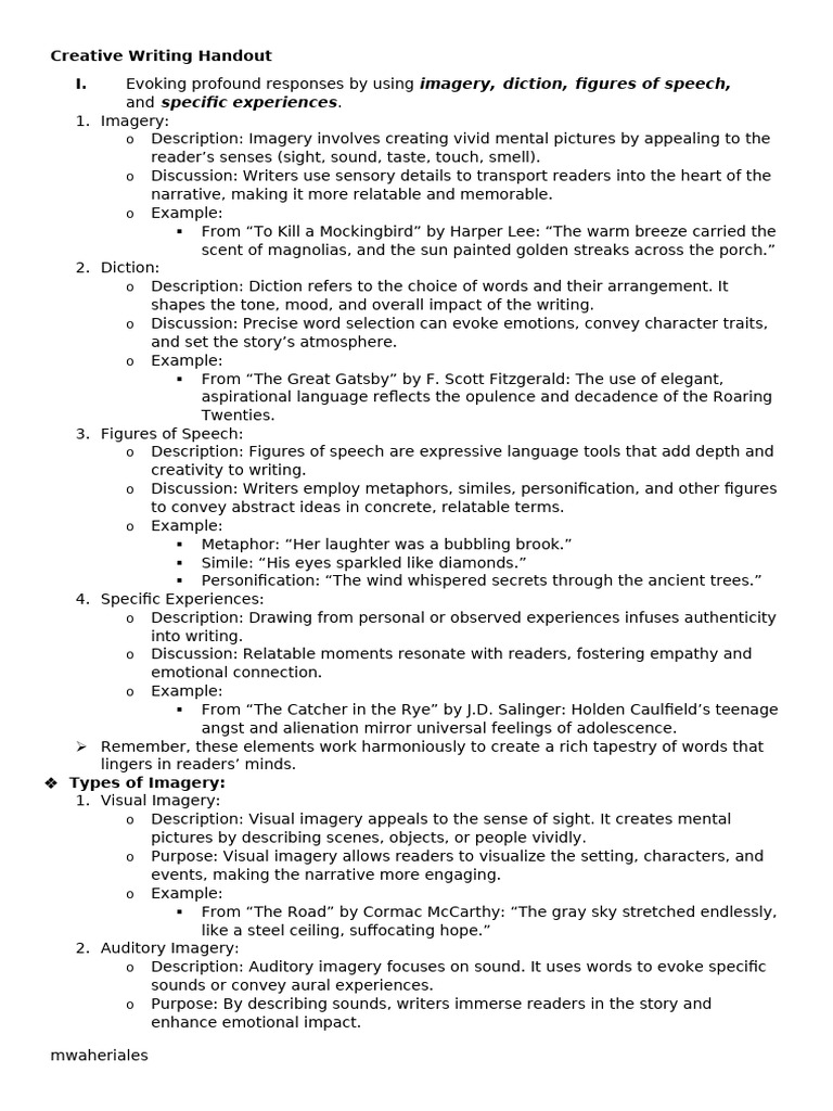 Creative-Writing Handout | PDF