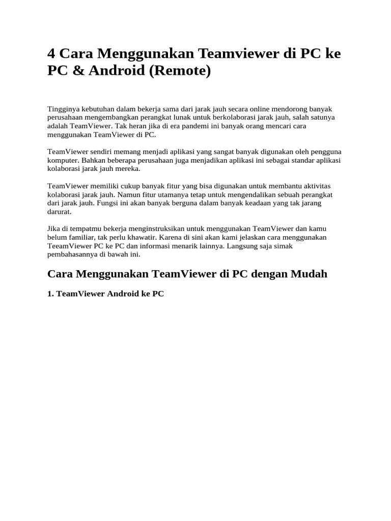 Team Viewer | PDF