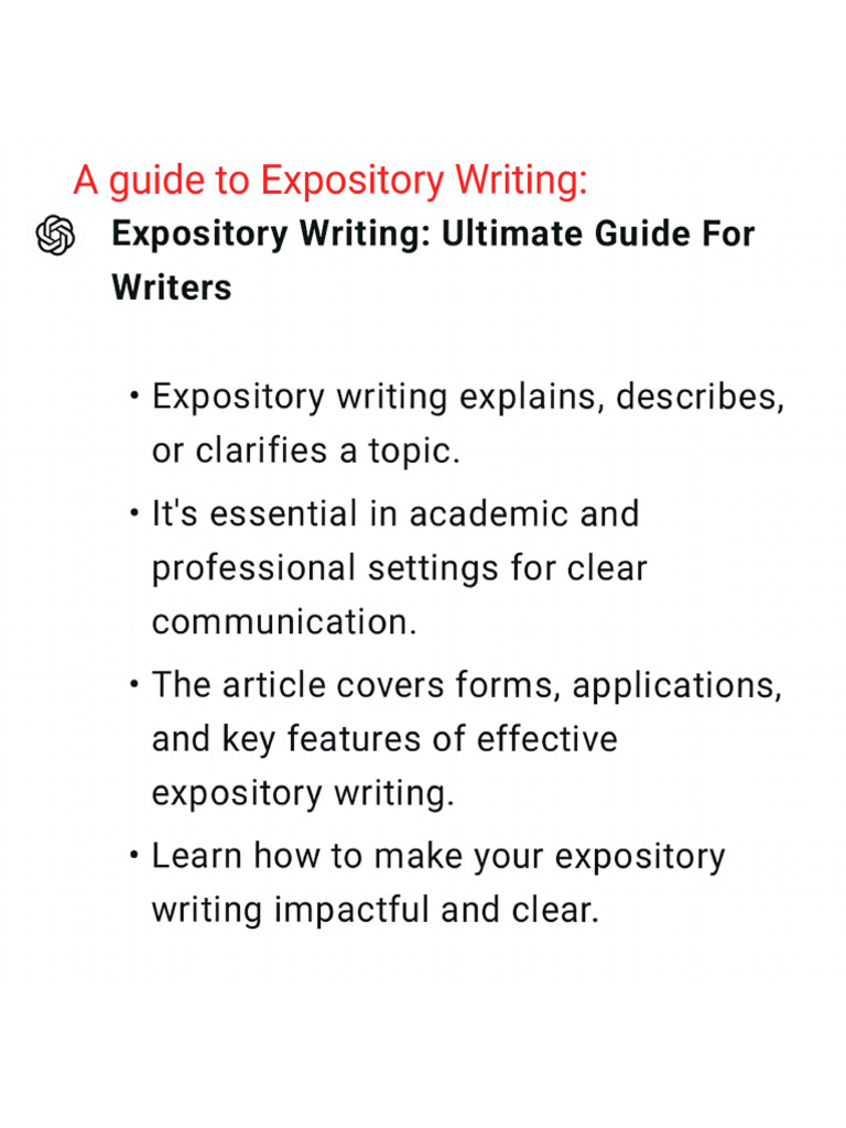 A Guide To Expository Writing (Bullets) | PDF