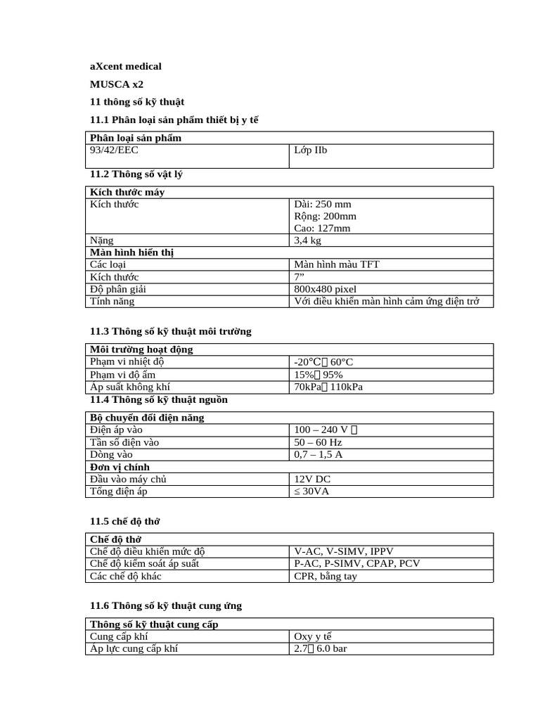 technical data musca - TIENG VIET | PDF