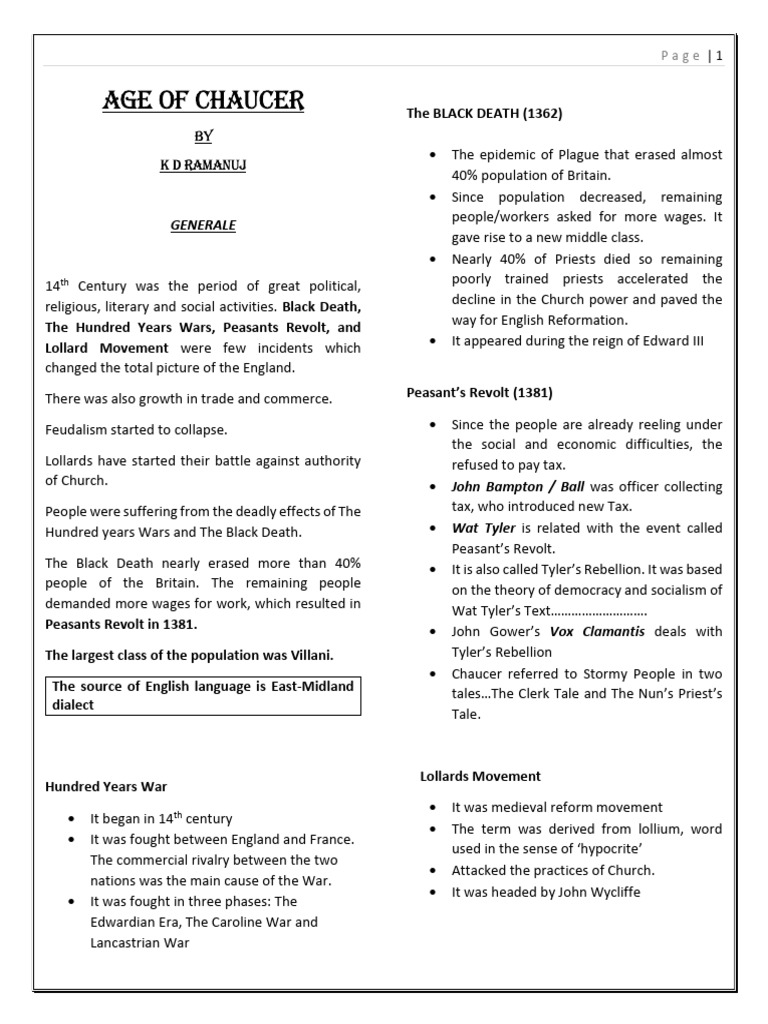 Age of Chaucer | PDF