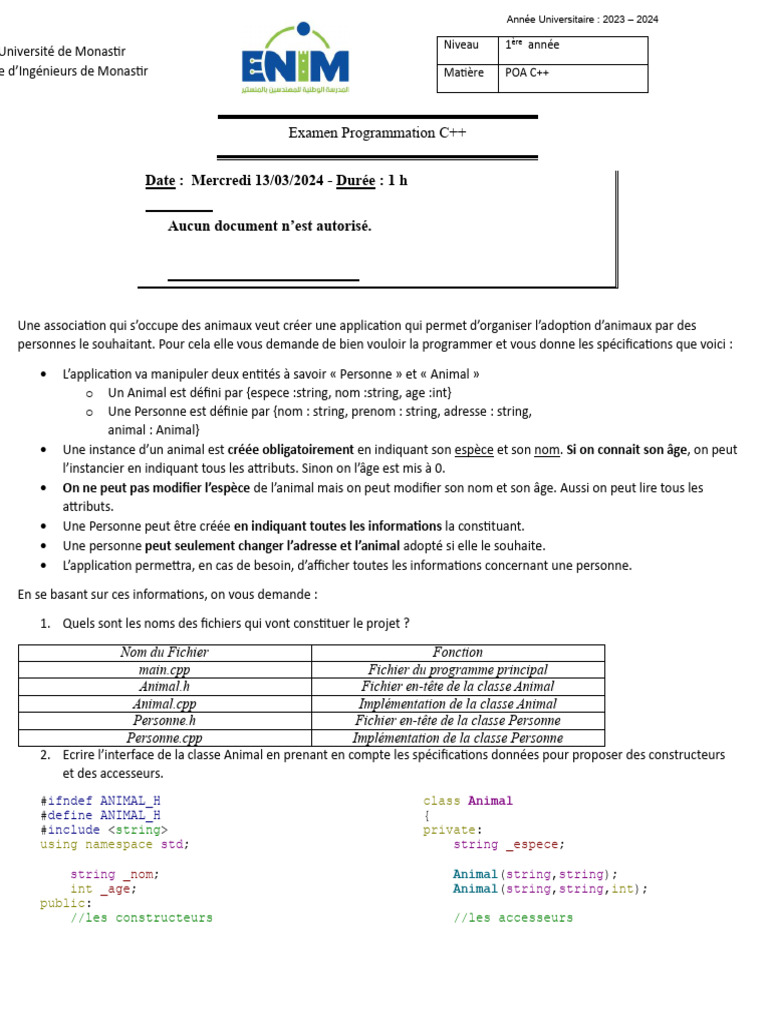 Correction Examen Poo 23 24 | PDF
