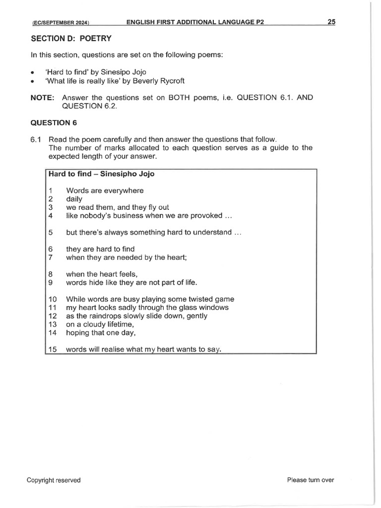 Grade 12 Poetry Revision | PDF