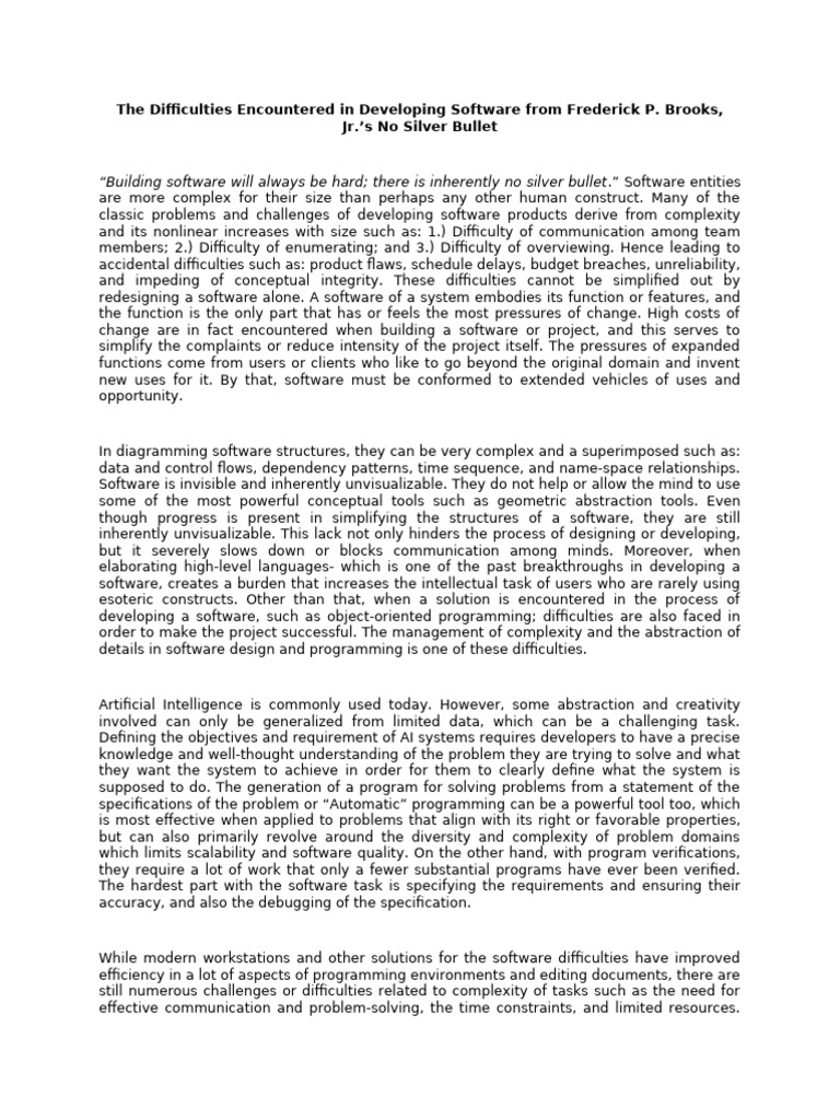 The Difficulties Encountered in Developing Software | PDF | Computer Programming | Artificial ...