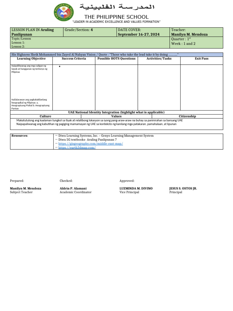 Ap 4 LP Week 1-2 | PDF