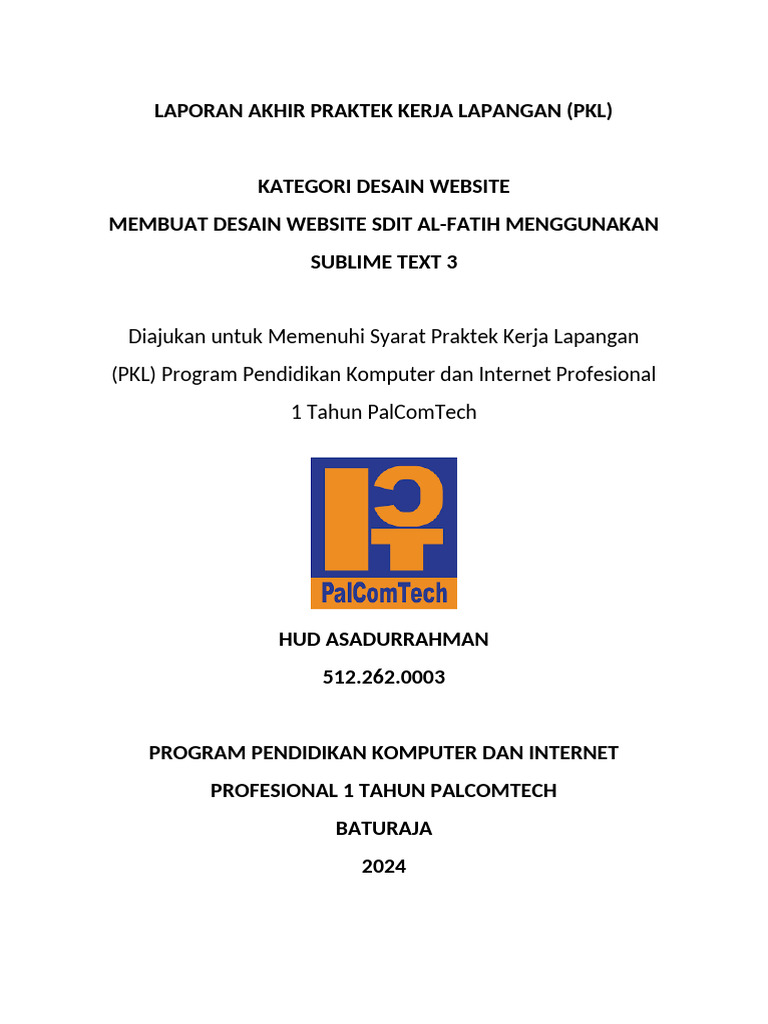 Laporan Akhir Praktek Kerja Lapangan - (Revisi) | PDF