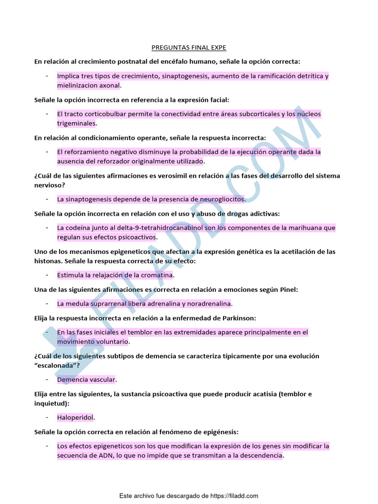 Preguntas Final Expe | PDF