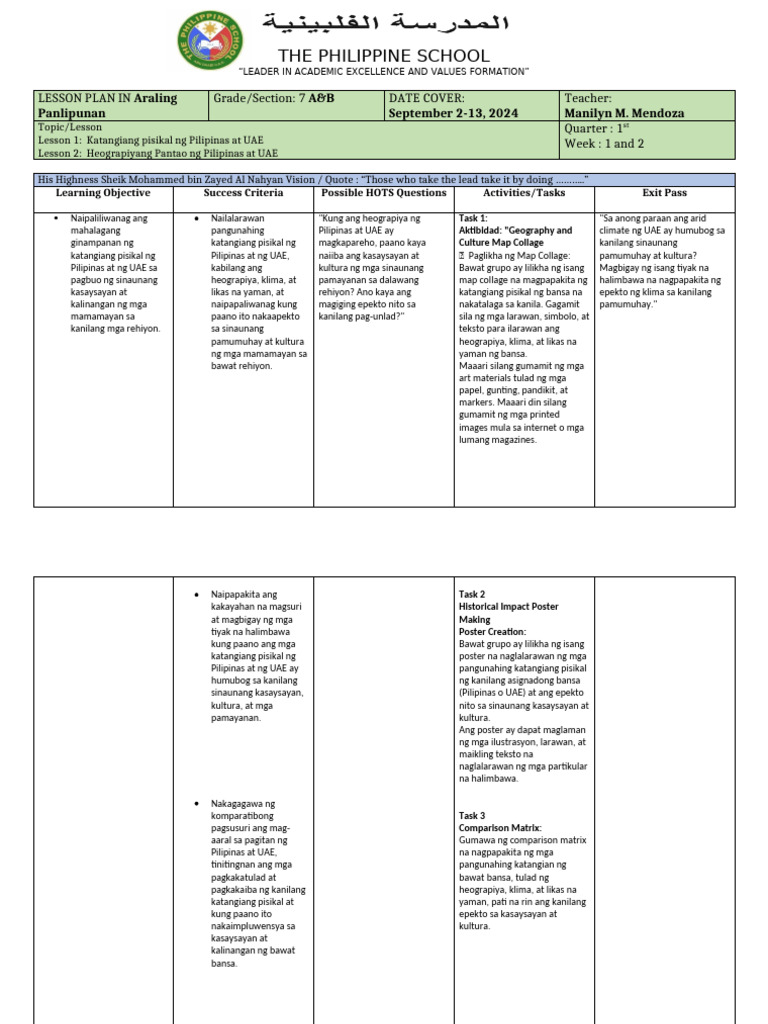 Ap 7 LP Week 1-2 | PDF