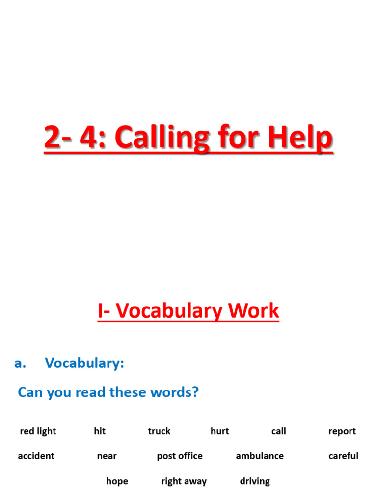 Calling For Help ( ) | PDF