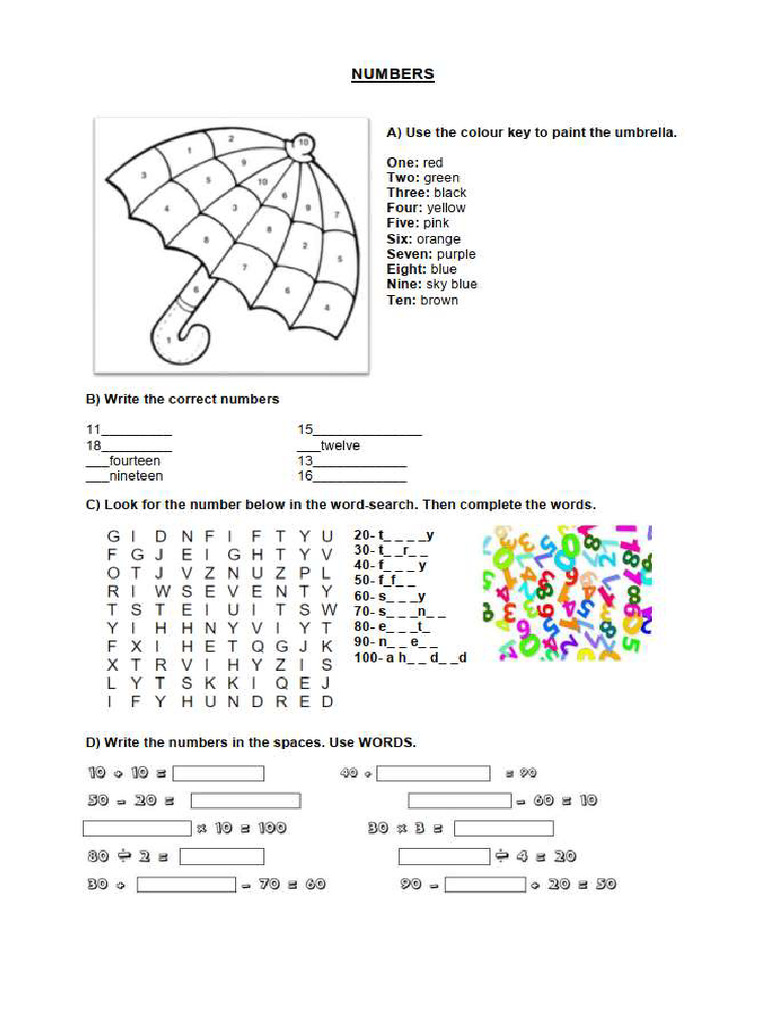 Numbersworksheet | PDF